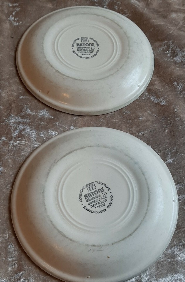 2 x Vintage Biltons Ironstone Tableware Retro Yellow Flower Side Plate ...