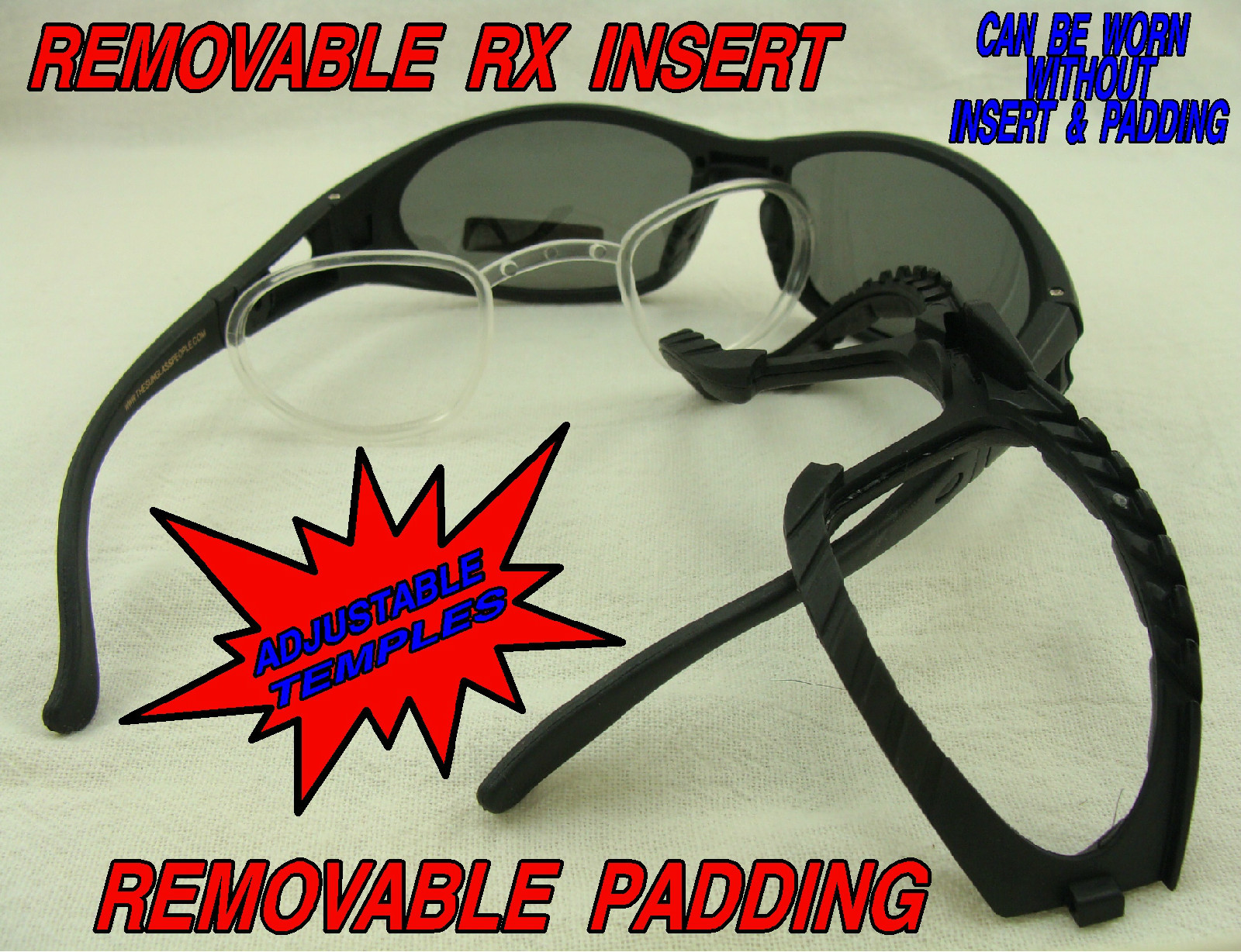 Polarized Padded Sunglasses RX Adapter Motorcycle Glasses Prescription ...