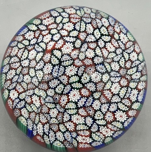 MINT! Vintage LG Italian MURANO Art Glass MILLEFIORI Paperweight w ...