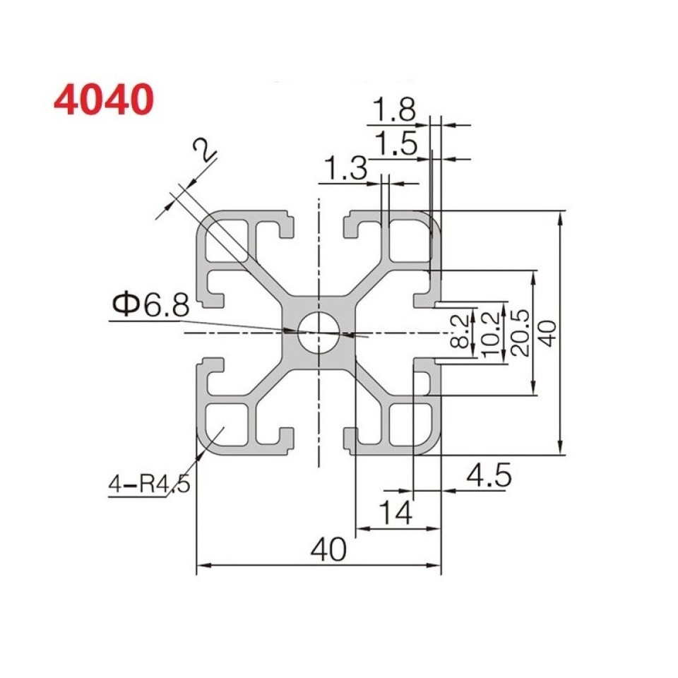 2/4/8PCS 4040 Aluminium Extrusion Slot 8 Profile 40x 40mm CNC 3D ...