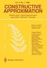 Constructive Approximation: Special Issue: Fractal Approximation 9781489968166| eBay