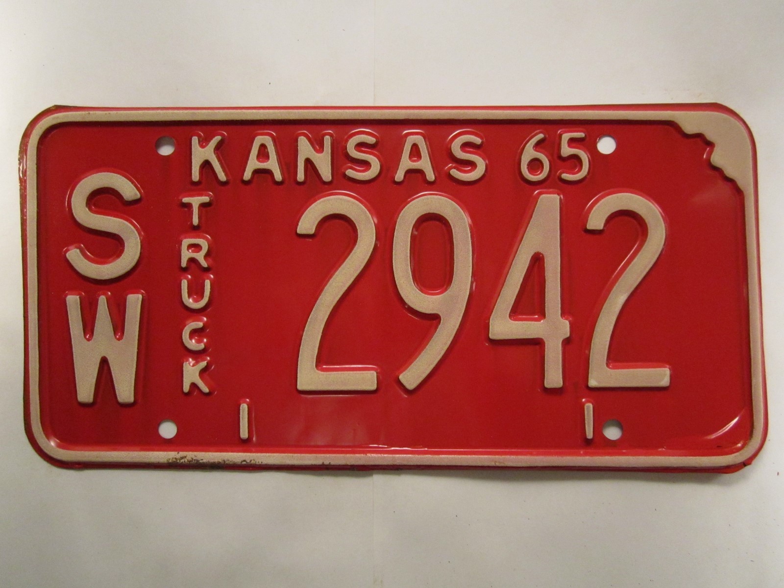 *Unused* LICENSE PLATE Truck Tag 1965 KANSAS SW 2942 [Z255] | eBay
