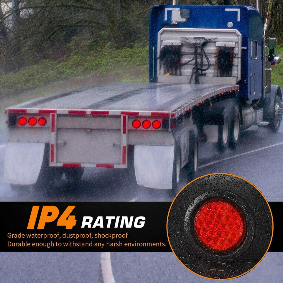 10X 4"inch Round LED Truck Trailer Stop Turn Tail Brake Lights ...