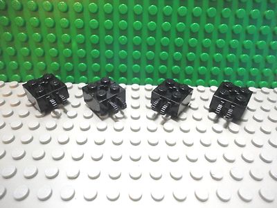 Lego 4 Black 2x2 hinge brick with 2 locking vertical fingers and axle ...