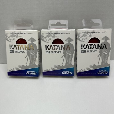 Ultimate Guard 3 Packs of 60 Japanese Size Card Sleeves Red 62x89mm NEW ...