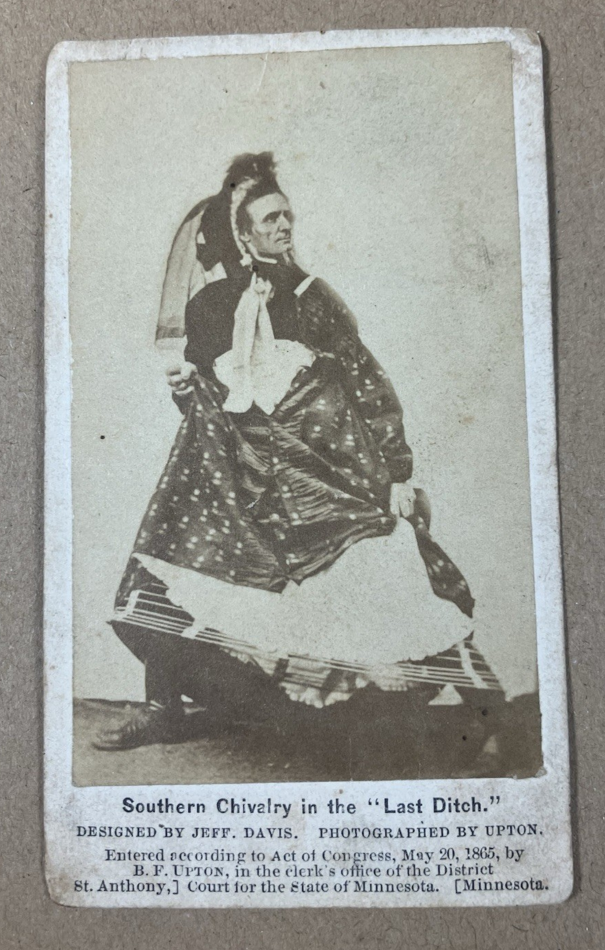 B.F. Upton CDV of Jefferson Davis, "Southern Chivalry" 1865 Civil War ...