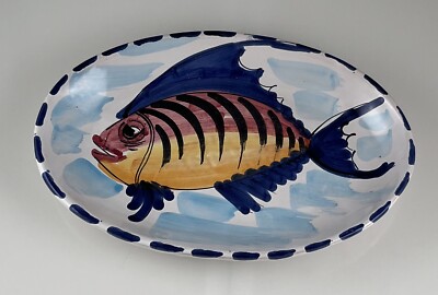 Fish Oval 10”x7” Dish / Wall Plate VIETRI Italy, Al Mare | eBay