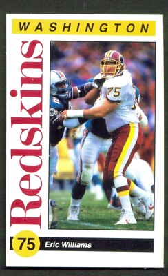 1991 Washington REDSKINS Police #75 ERIC WiLLIAMS Washington State ...