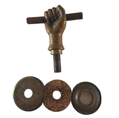 Brass Fist & Rod Finial Lamp & Post Topper Pull Hand Victorian ...