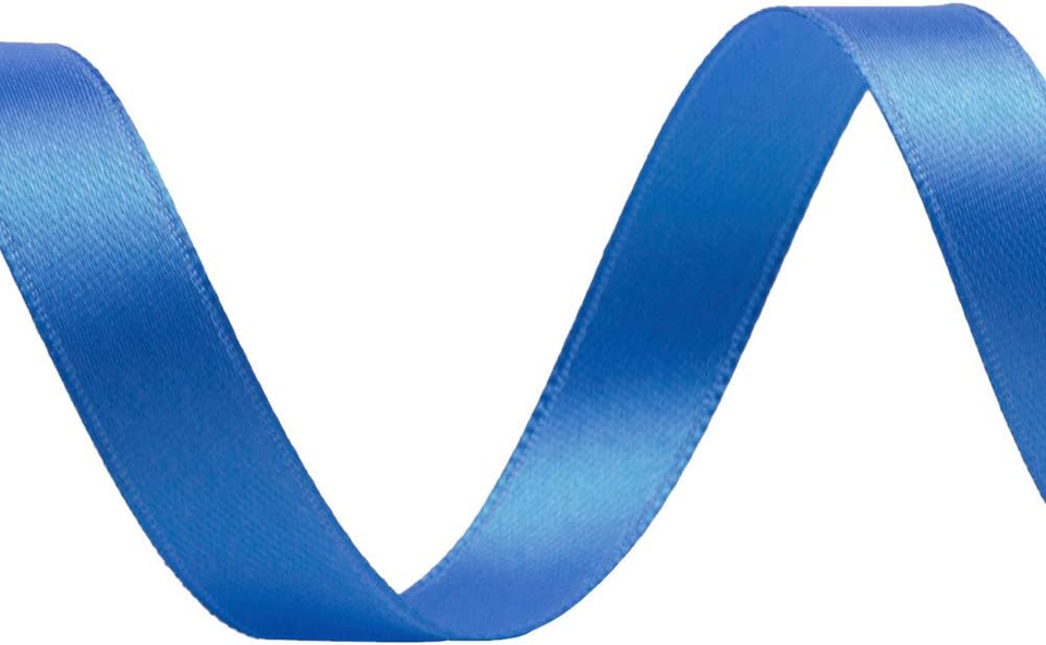 Solid Color Double Faced Blue Satin Ribbon 1/2" X 25 Yards, Ribbons ...