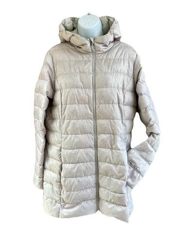 Eddie Bauer CirrusLite 650 Down Puffer Parka Coat Large L Gray Mid ...