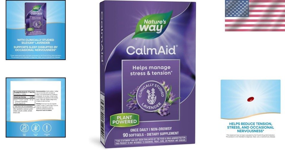 Silexan Lavender Oil Softgels - 90 Gluten-Free Softgels for Stress ...