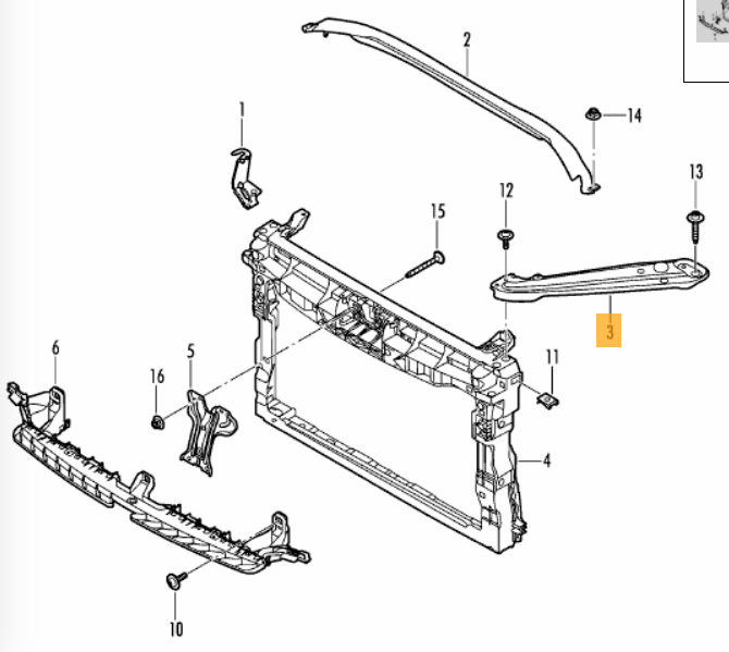 17A805932A VOLKSWAGEN GENUINE OEM JETTA RIGHT UPPER CROSS LOCK CARRIER ...