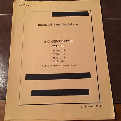 Bendix AC Generator 28E19-31-A/B & 28E19-41-A/B Illustrated Parts ...