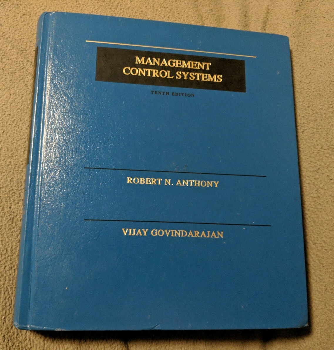 Management Control Systems by Vijay Govindarajan Robert N Anthony ...