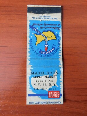 Matchbook cover - Math Bros. Super Market - New York City - phone LE 4 ...