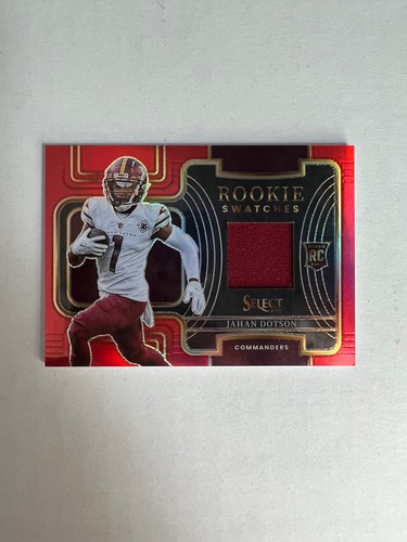 Jahan Dotson 2022 Panini Select Rookie Swatches Red Prizm Patch RC# RSW ...