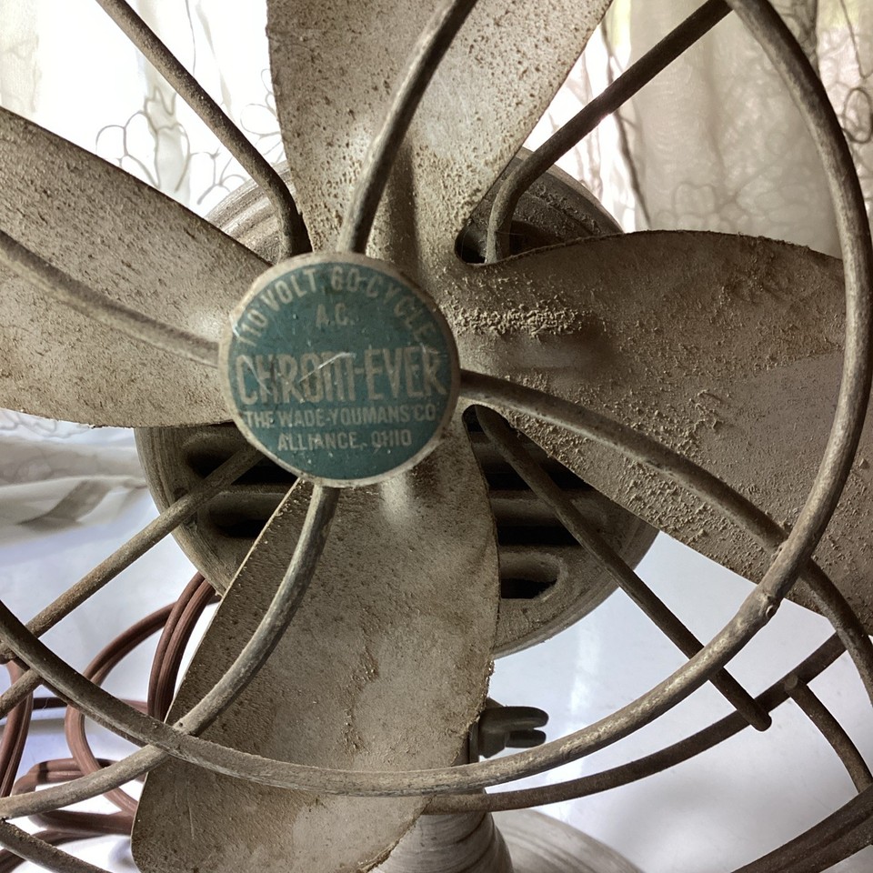 Vintage MCM Chrom-Ever Desktop Fan 110 Volt WORKS Wade Youmans Co ...