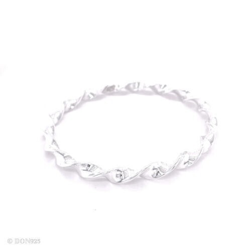 Stylish 925 Solid Sterling Silver Twisted Unisex Jewelry Bracelet/Bangle | eBay