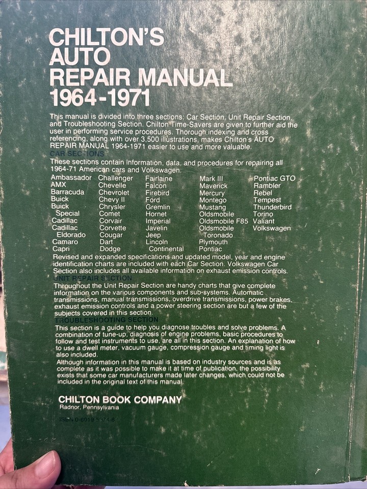 CHilton Auto Repair Manual 1964-1971 | eBay