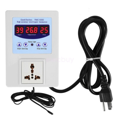 US plug Digital Temp Controller 110V 220V Temperature Sensor Thermostat ...