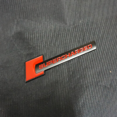 1PC Red Black Small SUPERCHARGED Metal Decal Emblem Badge Sticker Car ...