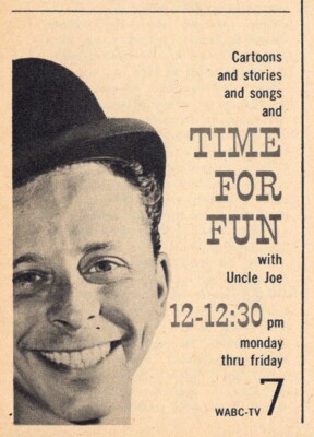 1956 WABC NEW YORK TV AD JOSEPH JOE BOVA is UNCLE JOE on TIME FOR FUN ...