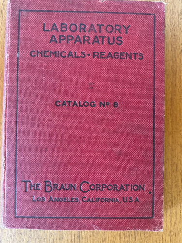 Vtg Braun Corp. Laboratory Apparatus and Chemicals Catalog 1922 | eBay