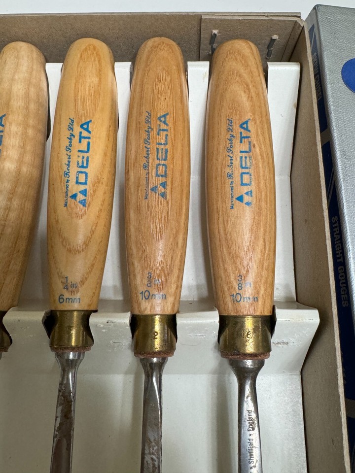 DELTA SORBY WOOD CARVING TOOLS 06-101 SET OF 6- WOOD WORKING CHISELING ...