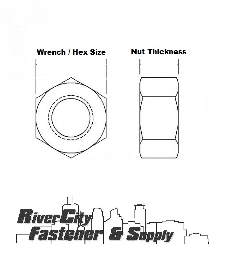 (1) M14-2.0 Left Hand Thread Hex Nuts 14mm With 22mm Hex Reverse Thread ...