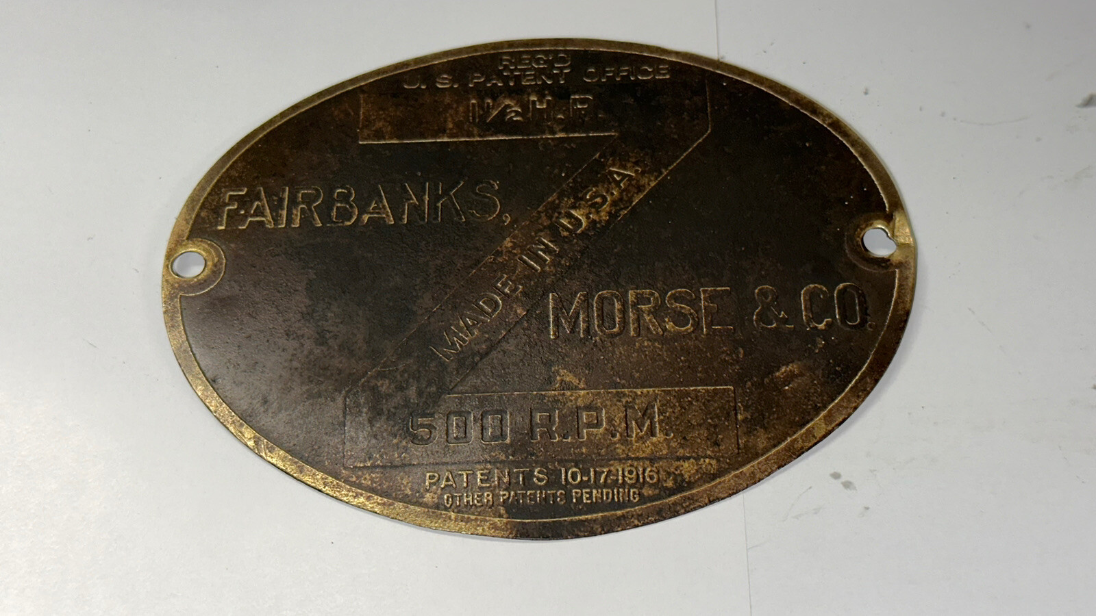 Brass Tag Name Plate 1 1/2HP FAIRBANKS MORSE Z Hit Miss Gas Engine | eBay