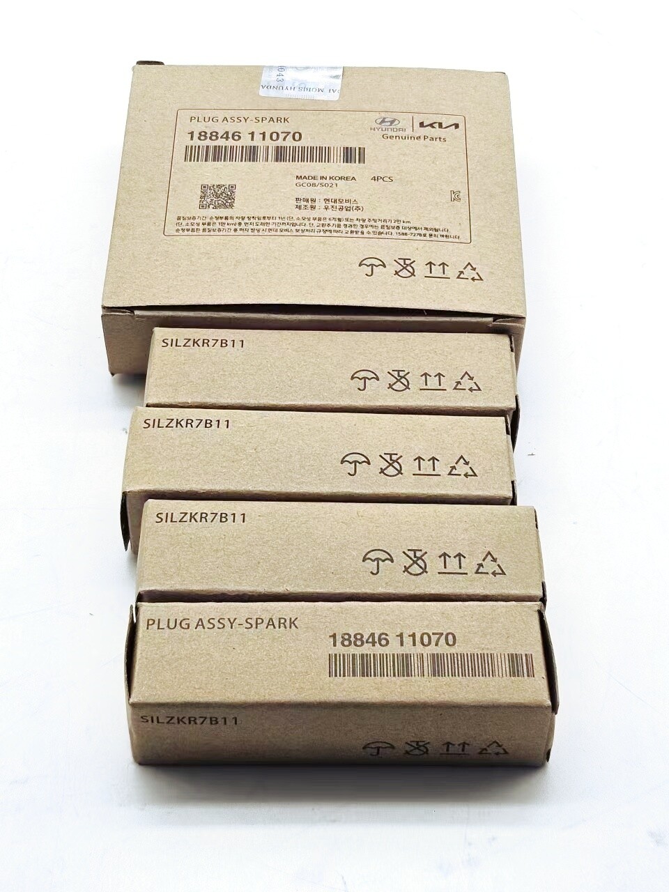 18846-11070 GENUINE 4 SPARK PLUGS for 11-18 ELANTRA TUCSON FORTE ...