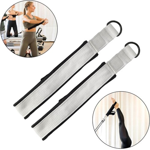 2x D Rings Straps Handle Home Gym Pilates Double Loop Straps for ...