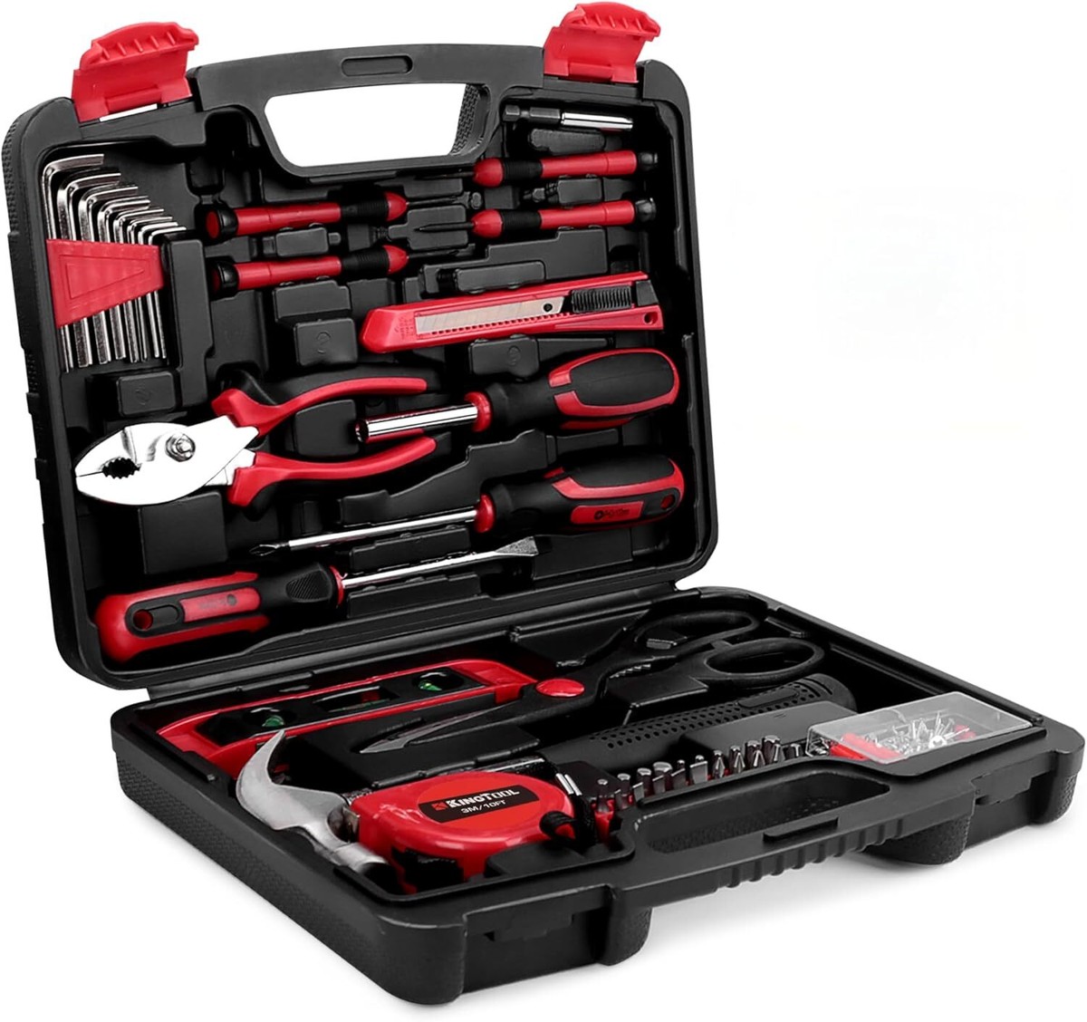 Home Essentials Tool Kit 42pc Red Household DIY Small Tool Kit.