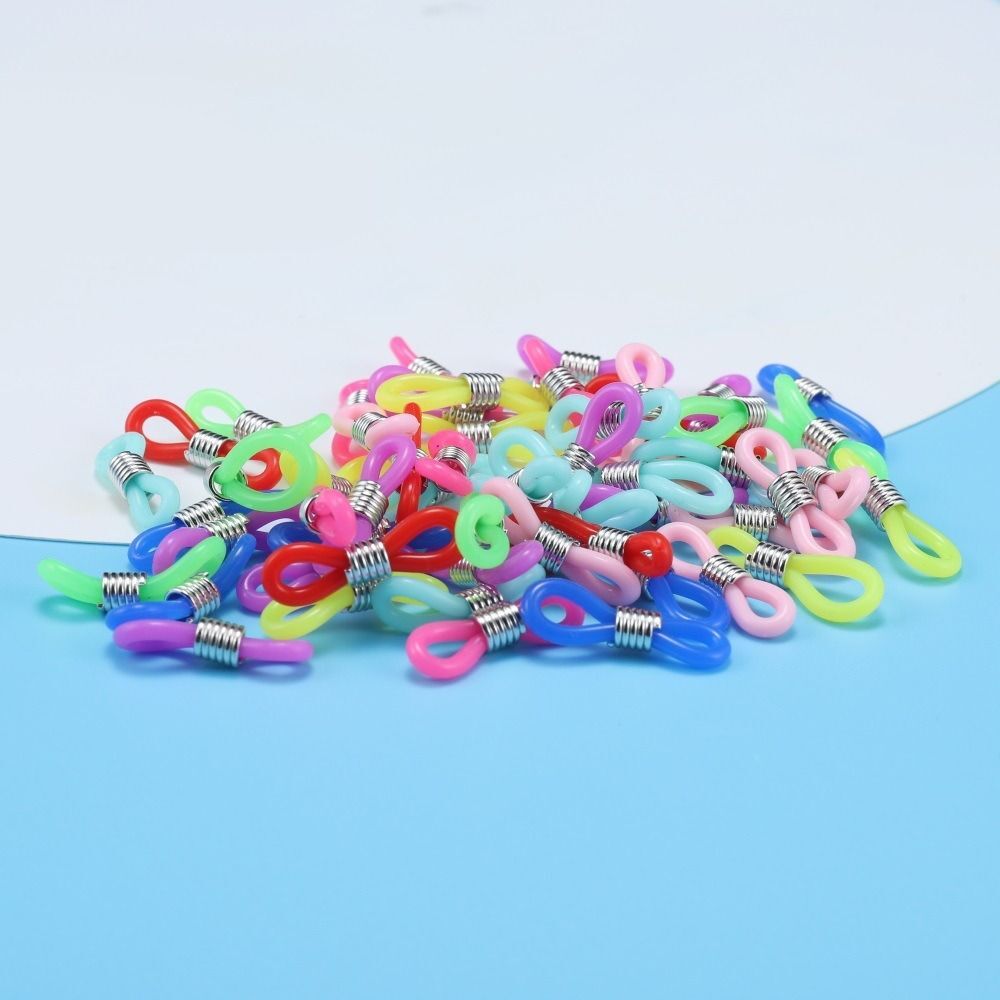 100Pcs Mixed Color Mask Chain Accessories Rubber Glasses Holder Loop ...