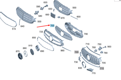 OEM MERCEDES-BENZ E W213 RADIATOR PROTECTIVE GRILLE A2138886400 GENUINE ...