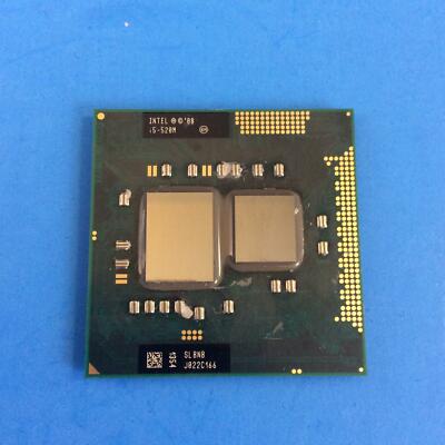 Intel core i5-520m 2.4GHz 3MB Socket G1 Laptop Processor CPU SLBNB NT ...