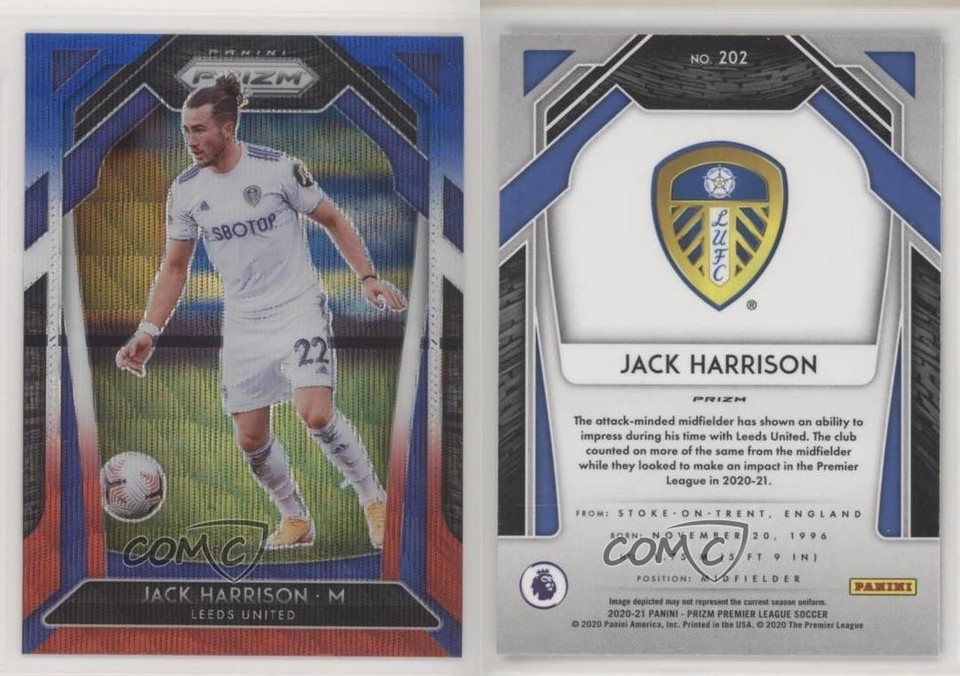2020 Panini Prizm Premier League Retail Red White & Blue Jack Harrison ...