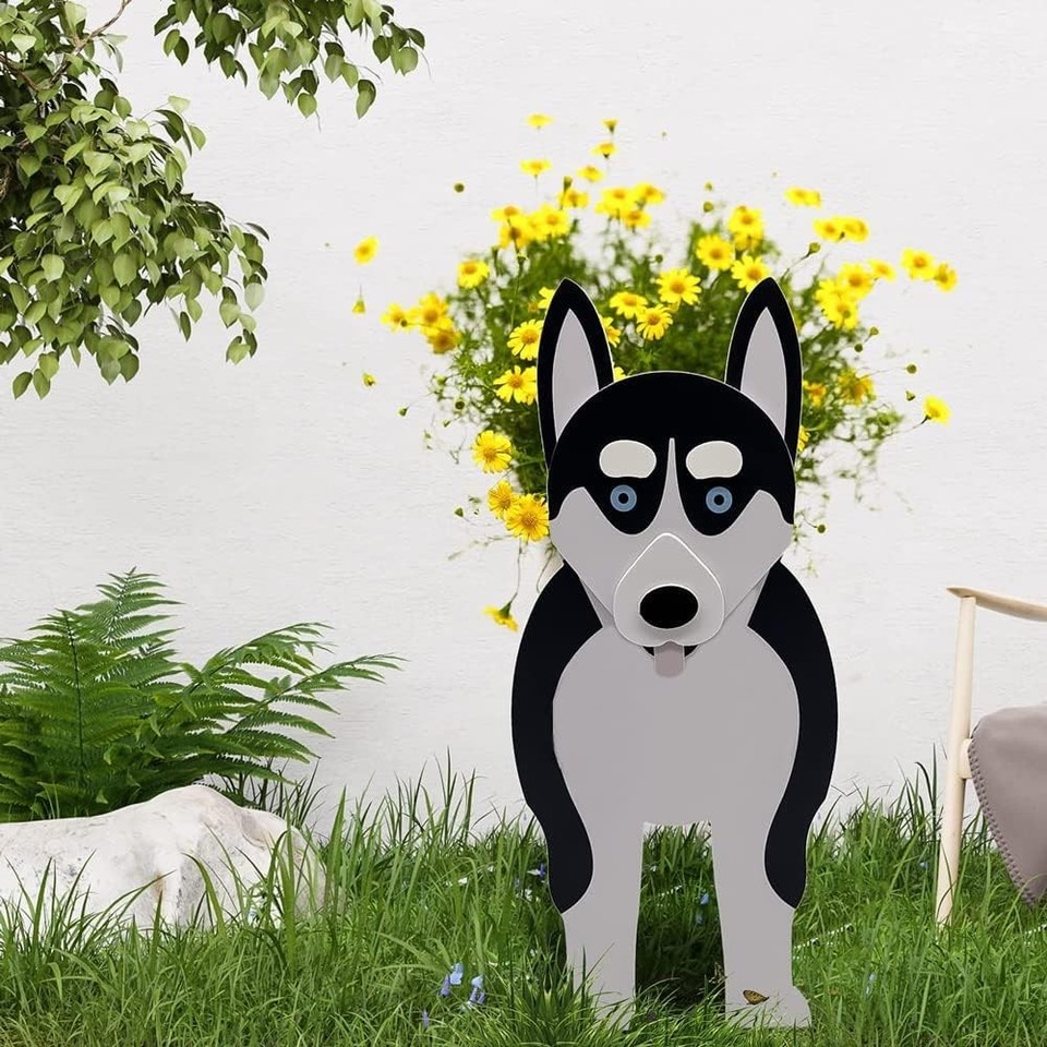 Husky Animal Planter Gift Cartoon Dog Decorative Dog Planter for Home ...