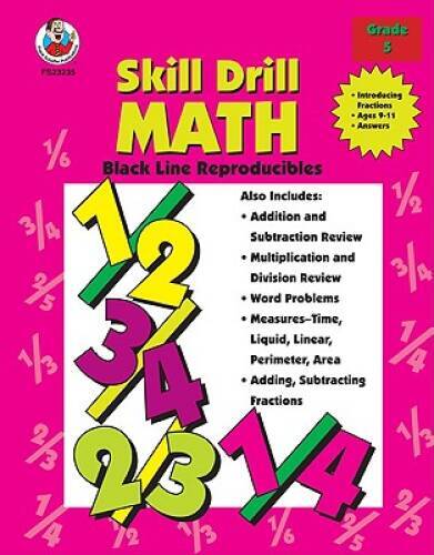 Skill Drill Math: Fractions, Grade 5 (Black Line Reproducibles) - GOOD ...