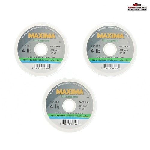 (3) Maxima Ultragreen Leader Wheel Fly Line 4lbs 27yds ~ NEW | eBay