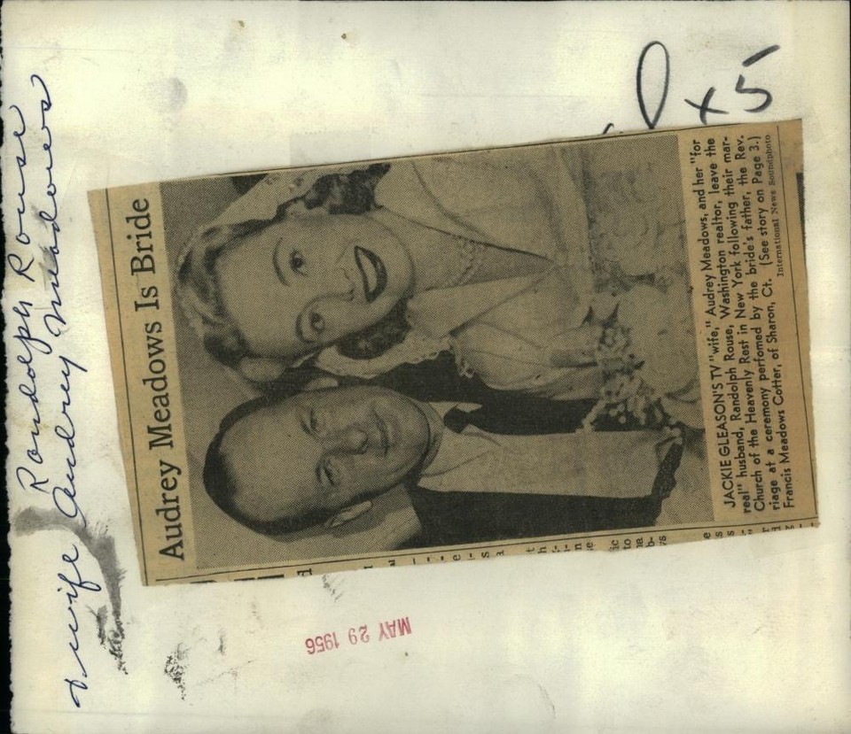 1956 Press Photo Actress Audrey Meadows & Her Husband Randolph Rouse ...