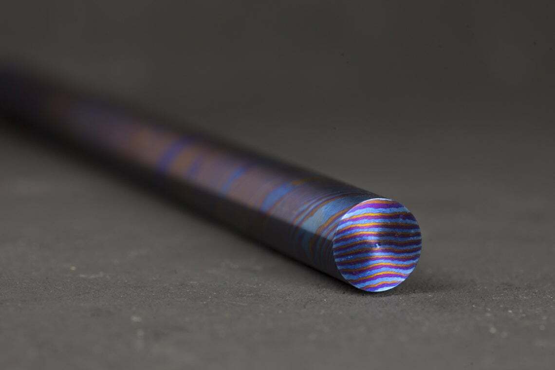Timascus rod (3 alloy) 1" diameter x 10.6" long - Titanium damascus | eBay