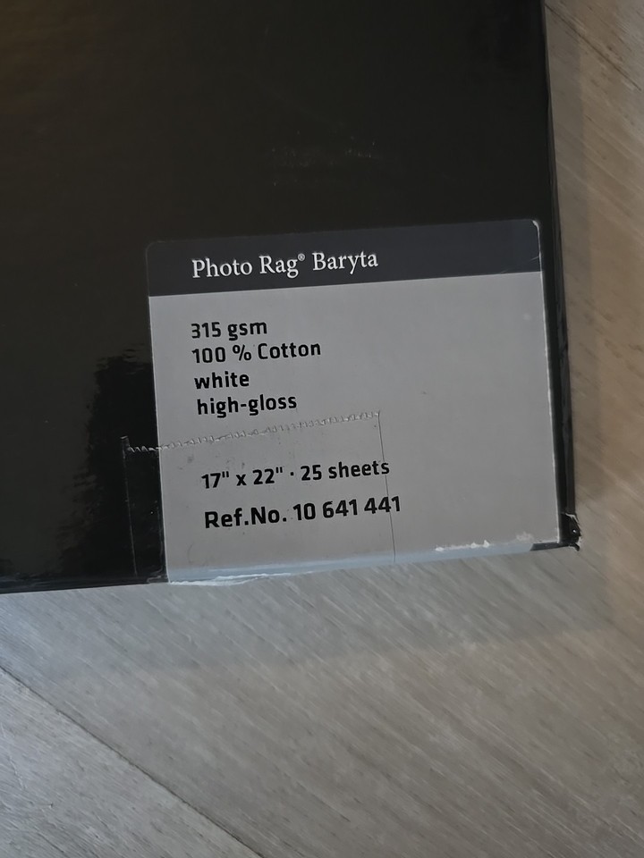 Hahnemuhle Photo Rag Baryta, 315gsm, 11"x17", 25 Sheets, Fine Art ...