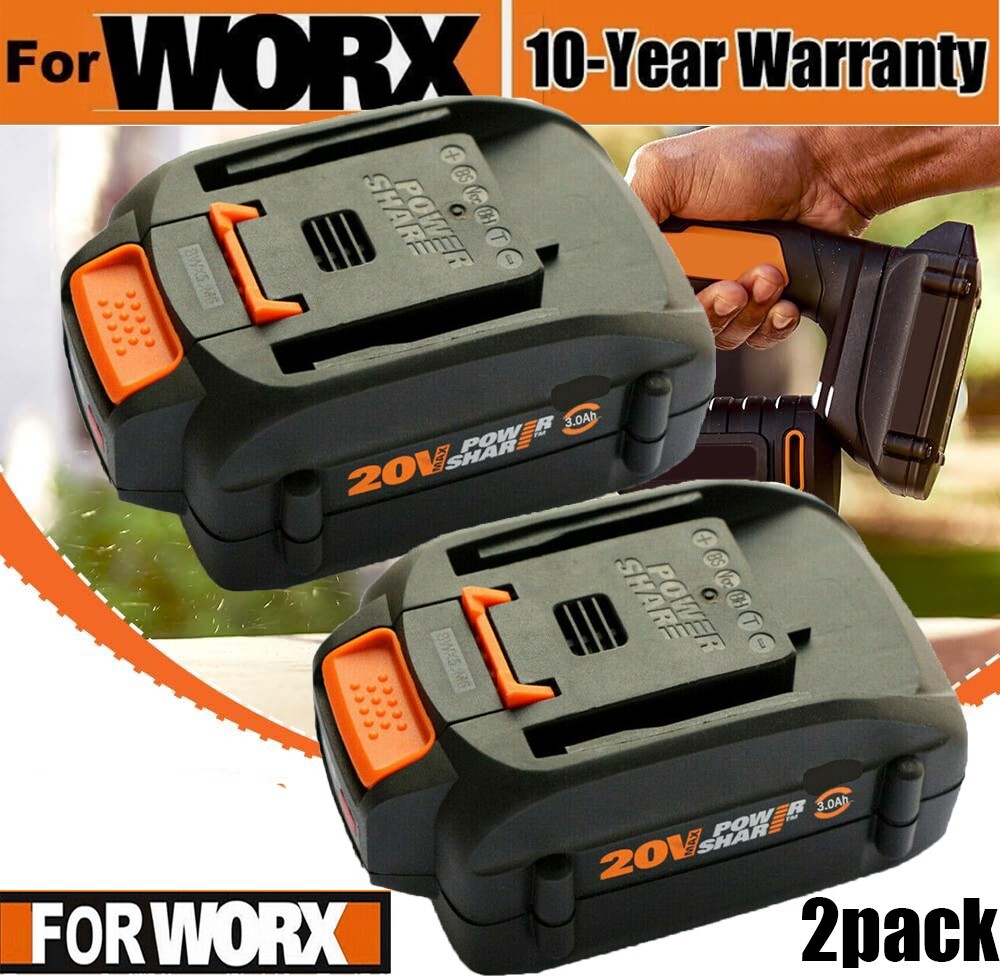 2Pack For WORX 20V MAX Compact Lithium Battery 20V WA3520 WA3525 WA3575 ...