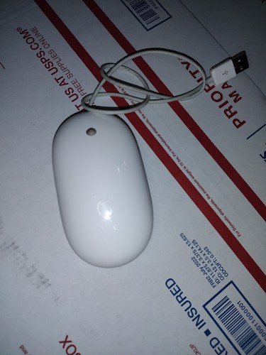 Genuine Apple A1152 USB Wired Mighty Mouse Optical Mouse White EMC 2058 ...
