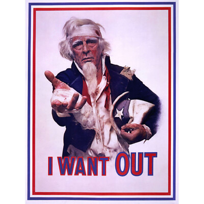 PROPAGANDA POLITICAL SATIRE UNCLE SAM VIETNAM WAR PROTEST ICON POSTER ...