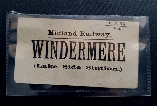 Original Railways Luggage Label Midland Railway - Windermere Lake side ...