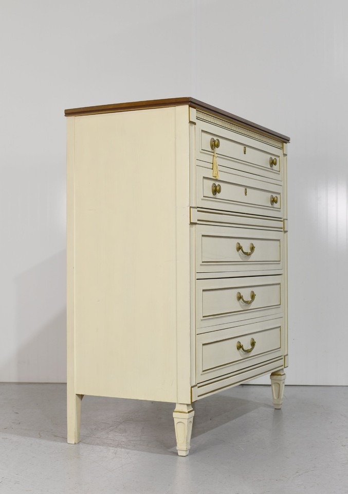 PAINT TO ORDER Vintage Transitional Highboy Dresser Gold Accents by ...