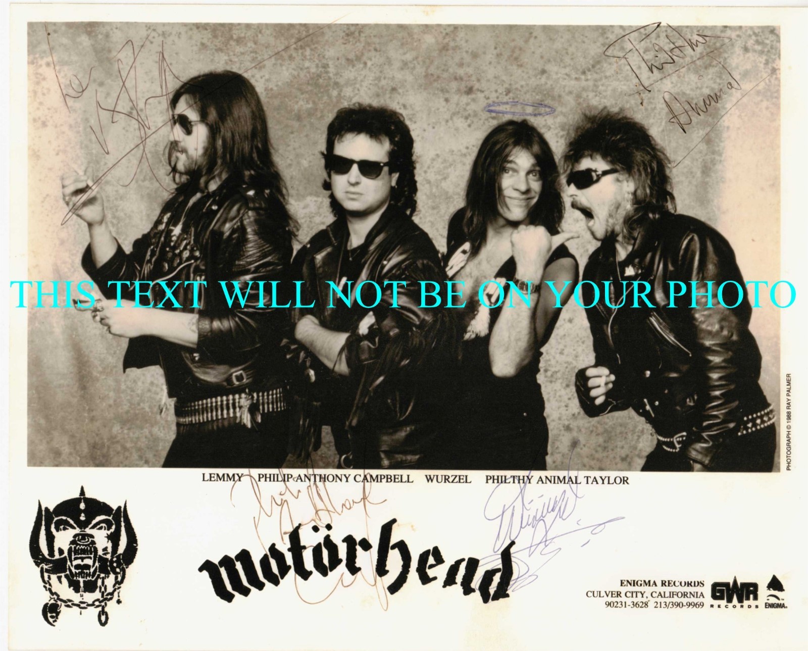 MOTORHEAD SIGNED AUTOGRAPH 8x10 RP PHOTO LEMMY CAMPBELL WURZEL TAYLOR ...